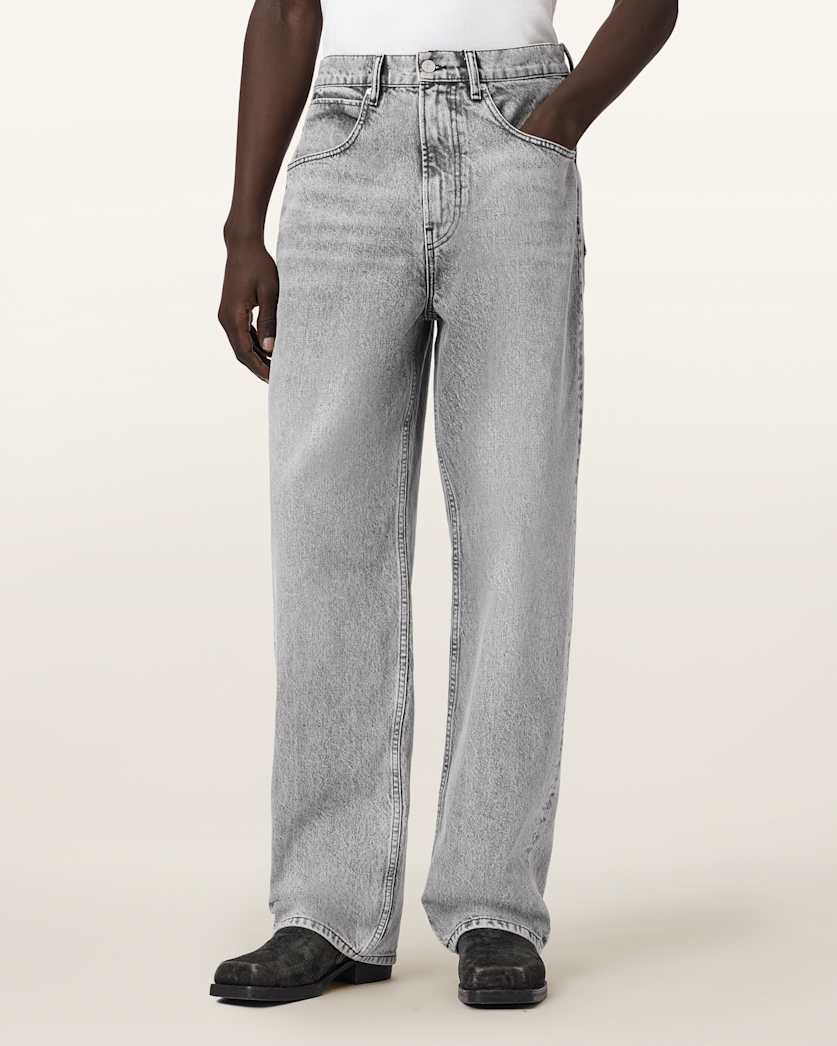 Rivet Relaxed Fit Denim Jeans Washed Grey | ALLSAINTS